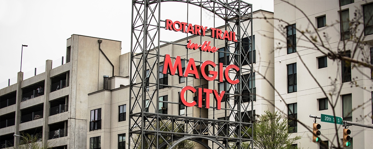 Rotary Trail sign lights up the Magic City - Alabama News Center