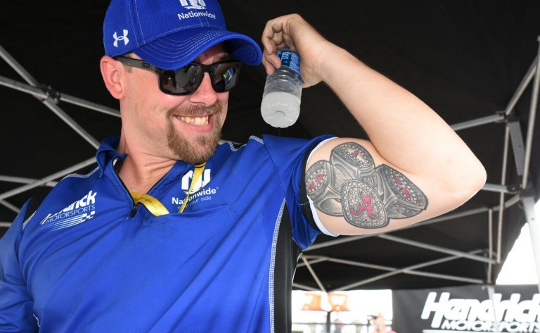 Former Crimson Tide football walk-on now on pit crew for Dale Earnhardt ...