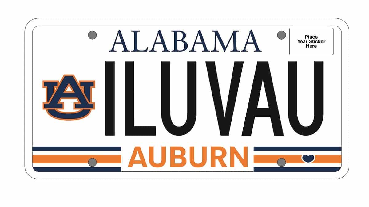 Auburn University debuts new collegiate license plate design - Alabama ...