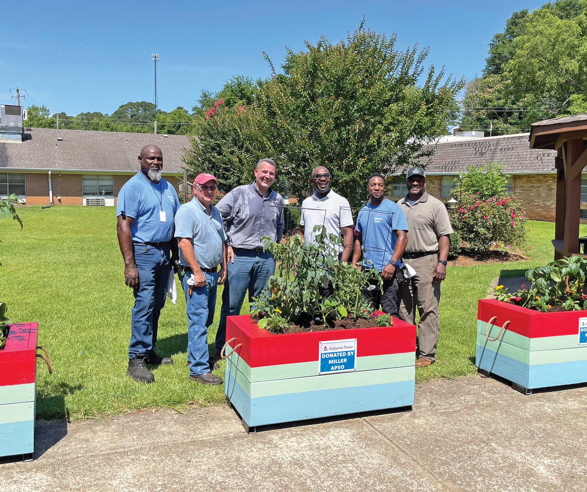 Miller APSO members build planters for Cordova Health and Rehabilitation