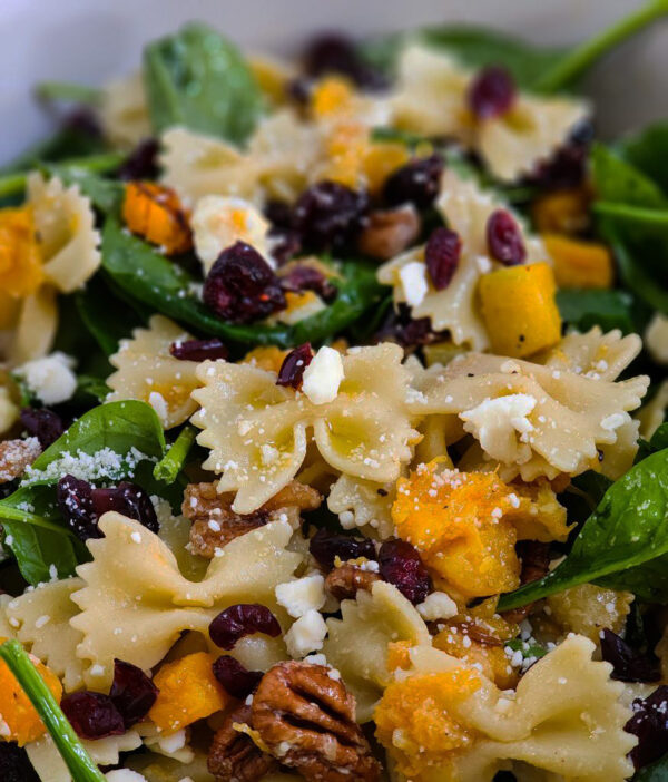 Recipe: Fall Pasta Salad with Roasted Butternut Squash & Maple Dressing ...