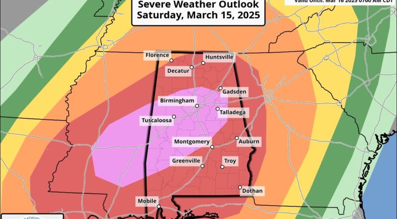 Weather update: Highest-level risk of severe weather now issued for Alabama Saturday - Alabama ...
