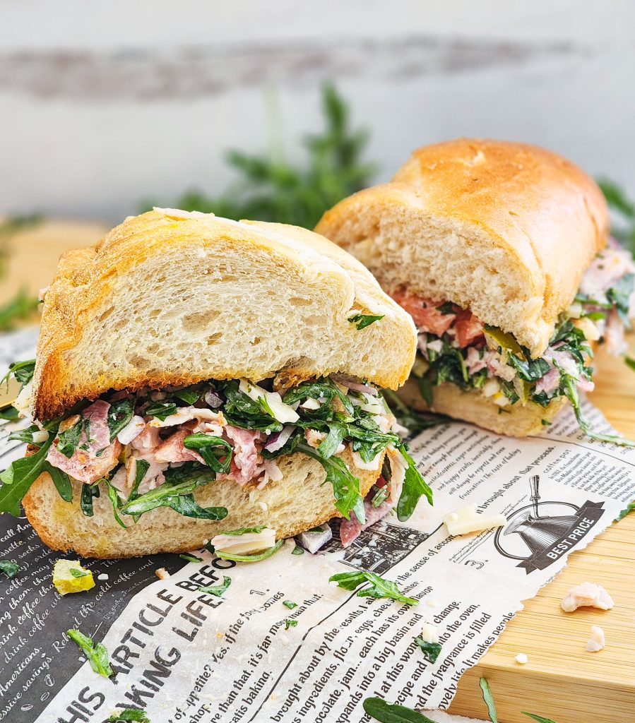 Recipe: Jalapeño Chopped Sandwich with Arugula & Blue Cheese Dill Mayo ...